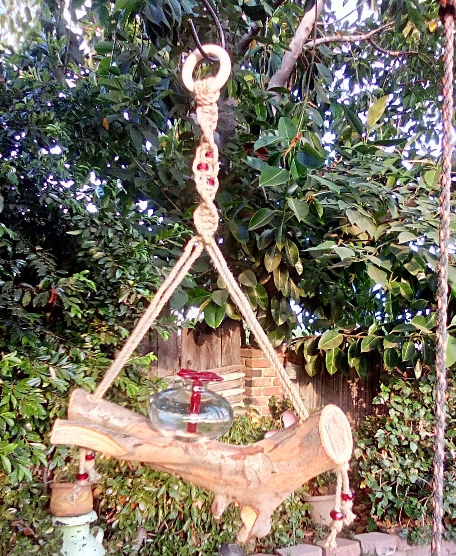 Hummingbird Feeder, Thanksgiving Gift, Glass and Wood, No Drip, Easy ...