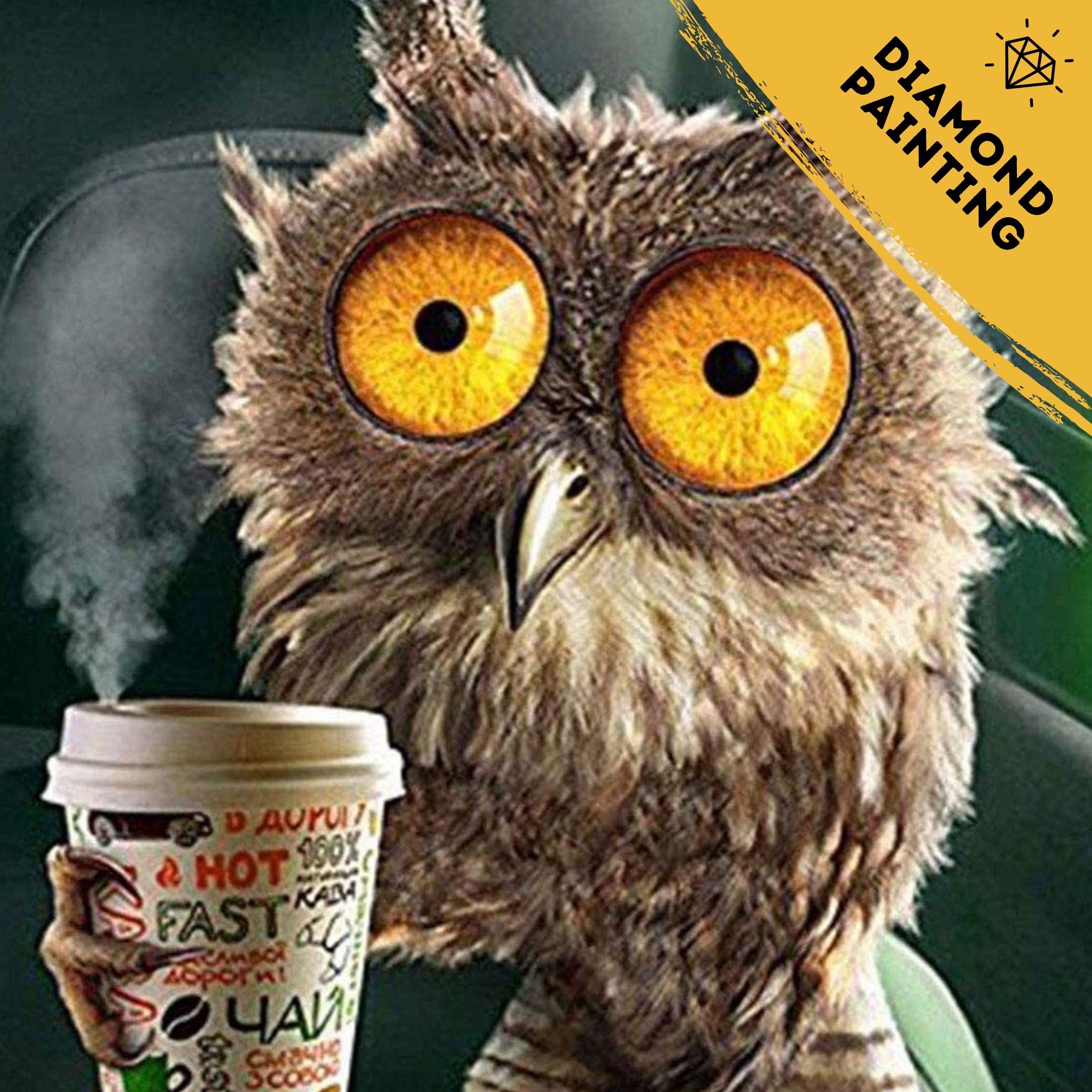 The Hobby Planet Diamond Painting Owl Square MP22 - Etsy