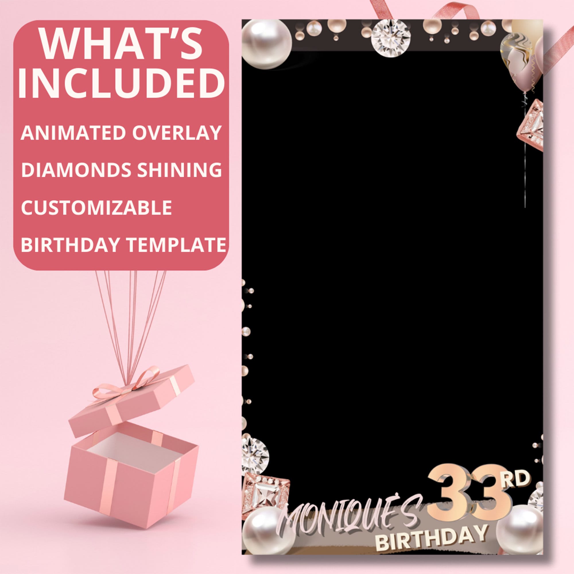 360 Photo Booth Template 360 Video Booth Birthday Animated Overlay ...