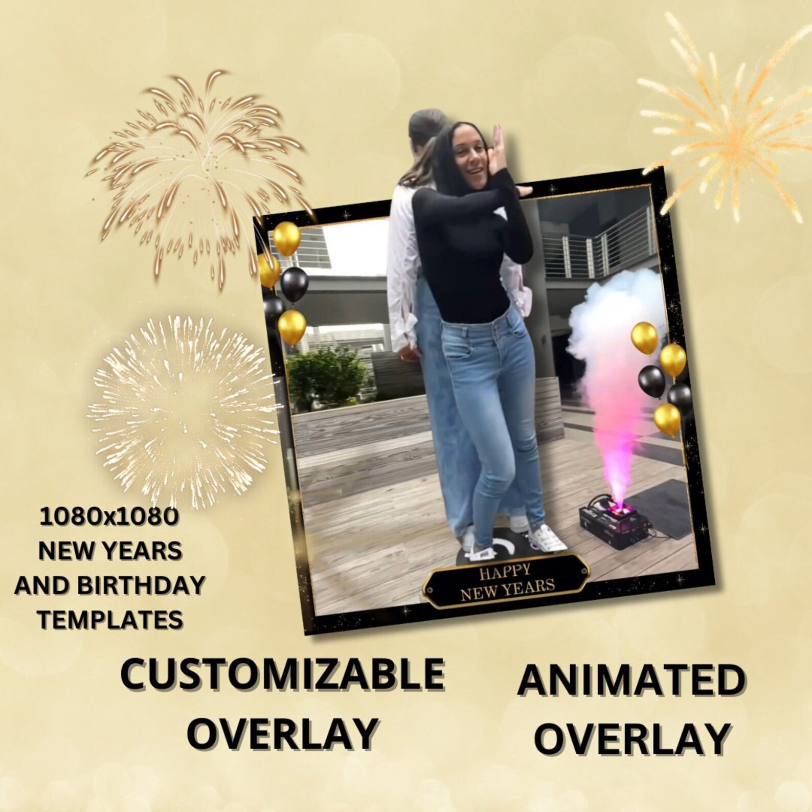 Custom Overlay New Years 360 Photo Booth Overlay Animated 360 ...