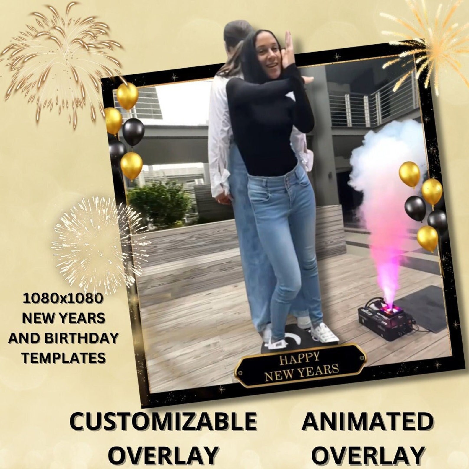Custom Overlay New Years 360 Photo Booth Overlay Animated 360 ...