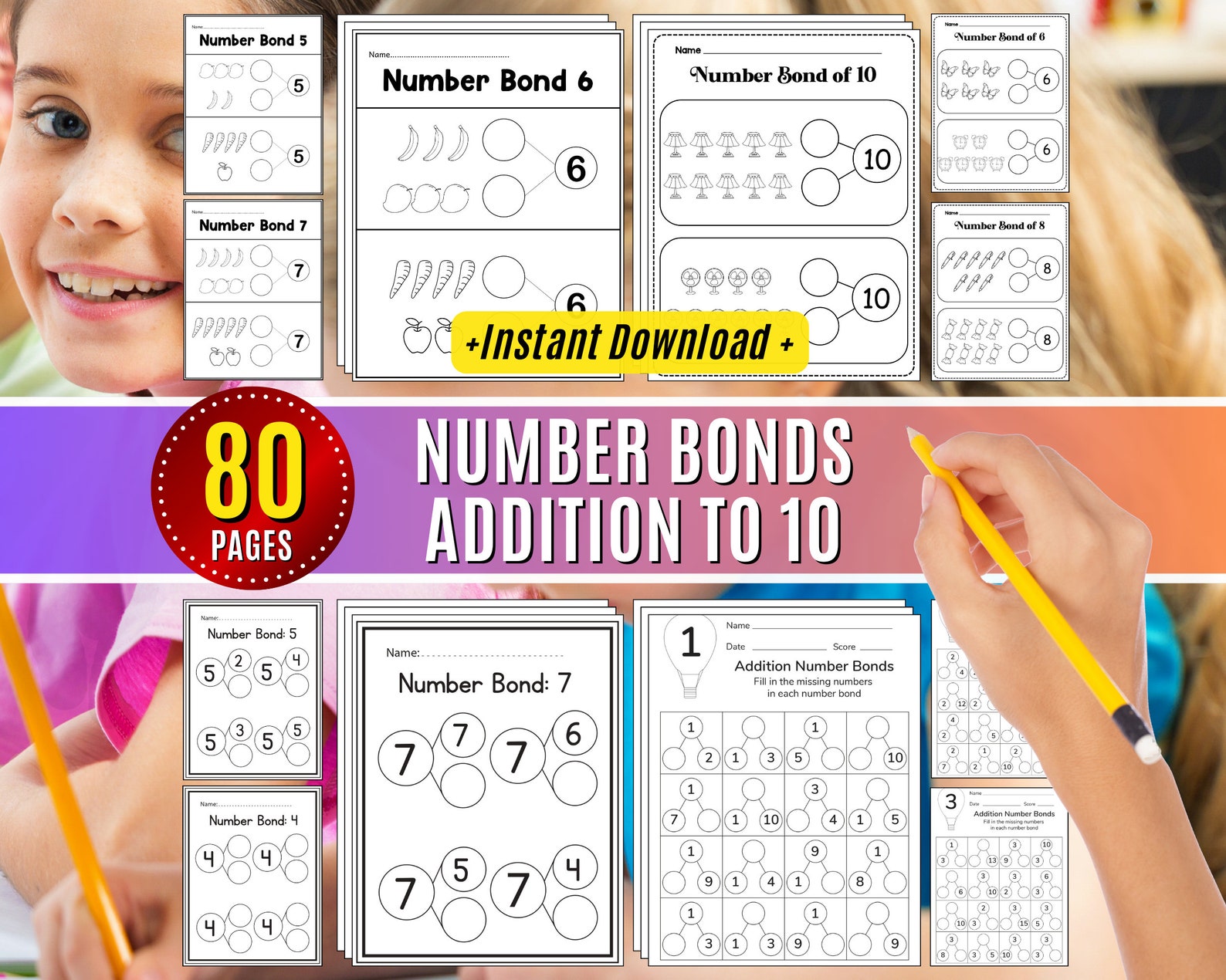 Ten Frame Printable Worksheet 10 Frame Number Bonds Counting to 20 Set ...
