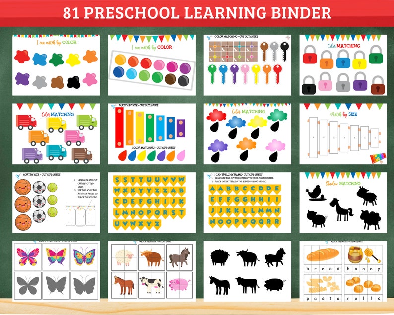 Preschool Learning Binder Printable Worksheets Educational Quiet Book ...