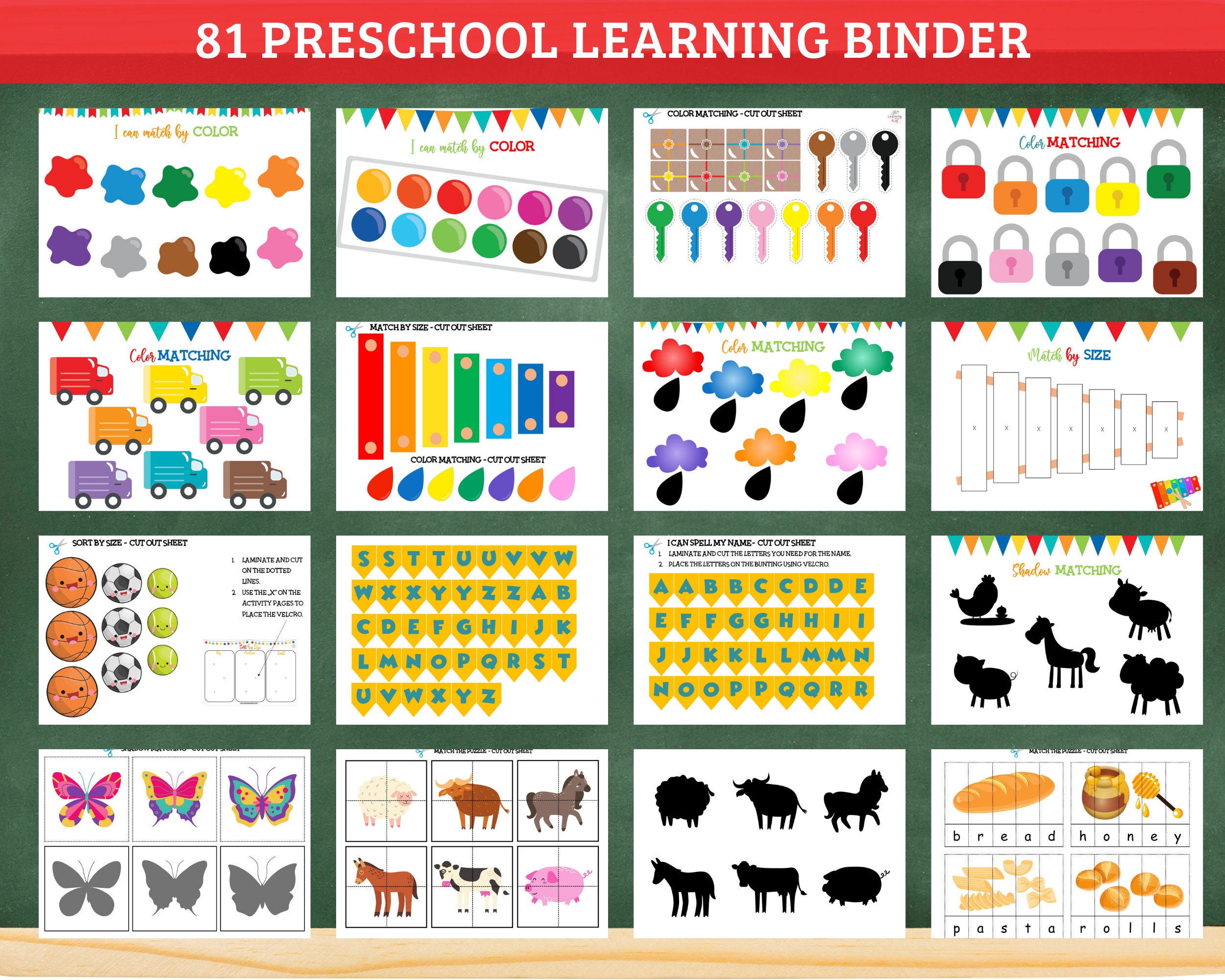 Preschool Learning Binder Printable Worksheets Educational Quiet Book ...