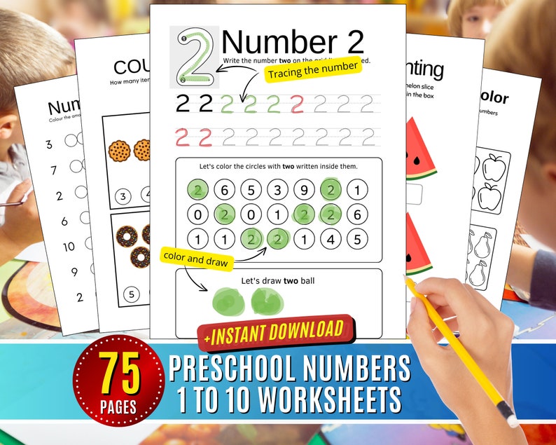 Preschool Numbers 1 10 Worksheets Printables Tracing Number 1-10 ...