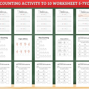 Counting Activity Number Lines Count to 10 Ten Frame Printable Count ...