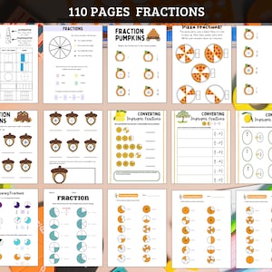Math Fractions Worksheet Learning Activity Math Drills for Kids, 3rd ...