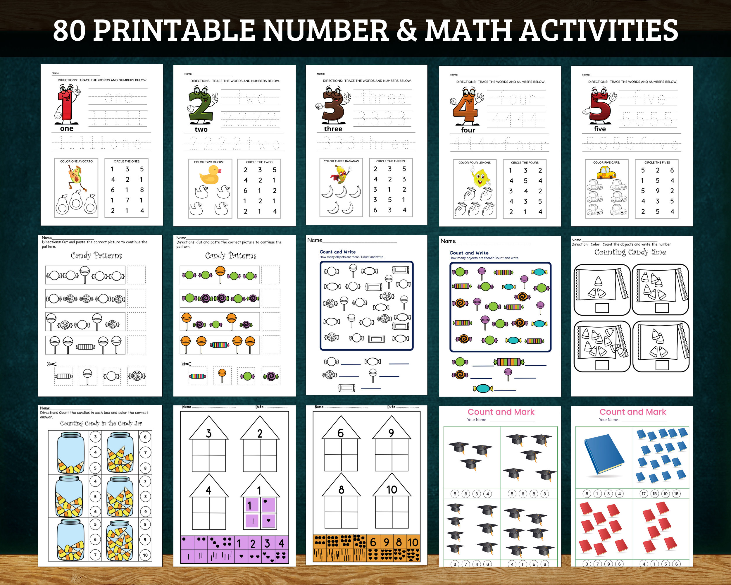 Counting to 10 Worksheet Math Kindergarten, Let's Count and Color for ...