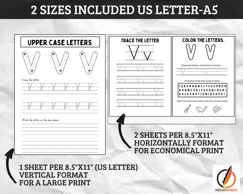 Letter V Worksheets Preschool Letters of Week Pre-k Activity Tracing ...