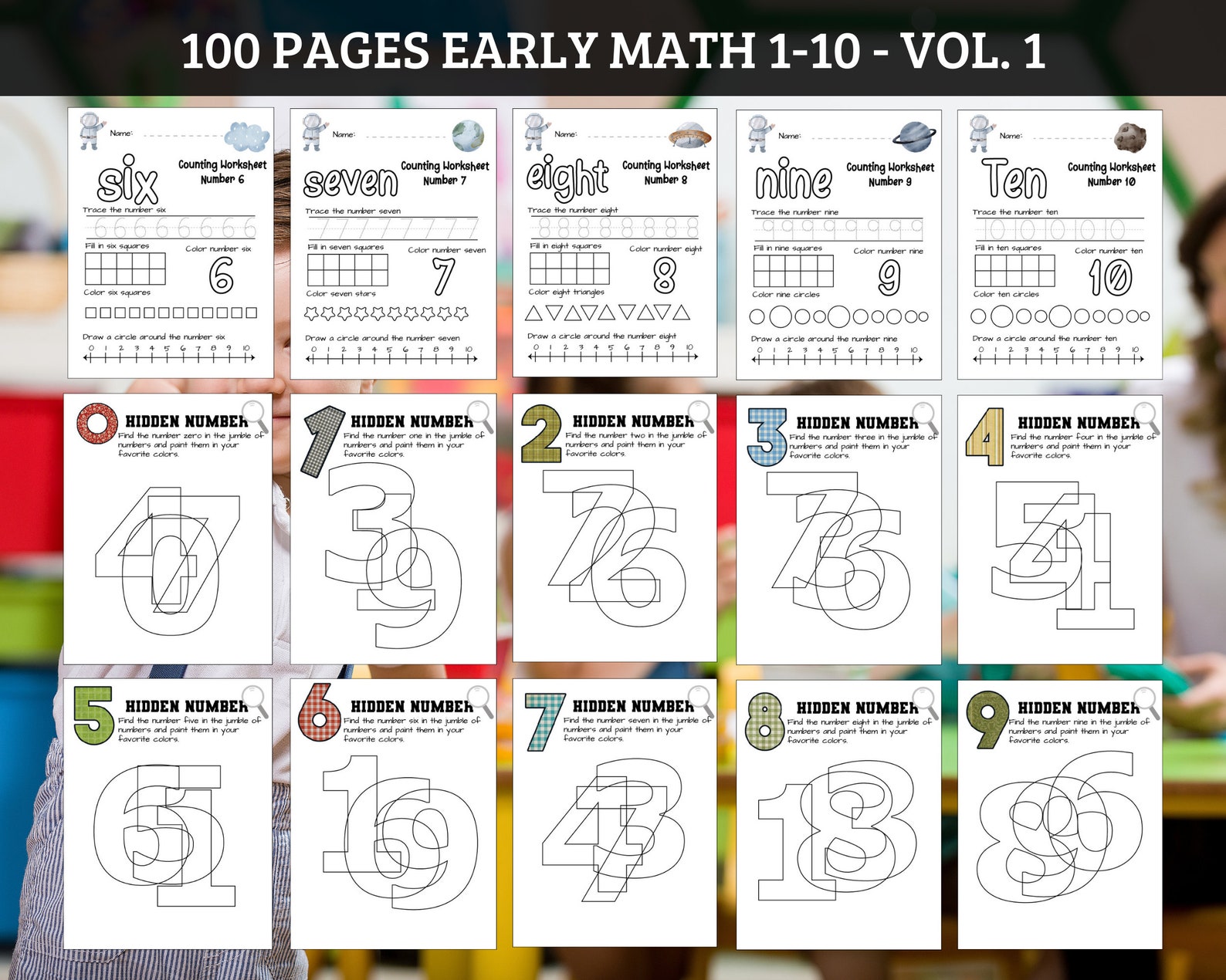 Number Worksheets Counting to 10 Math Early Math Pack Learning ...