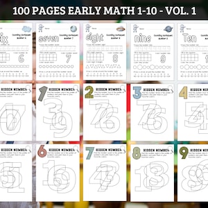 Number Worksheets Counting to 10 Math Early Math Pack Learning ...