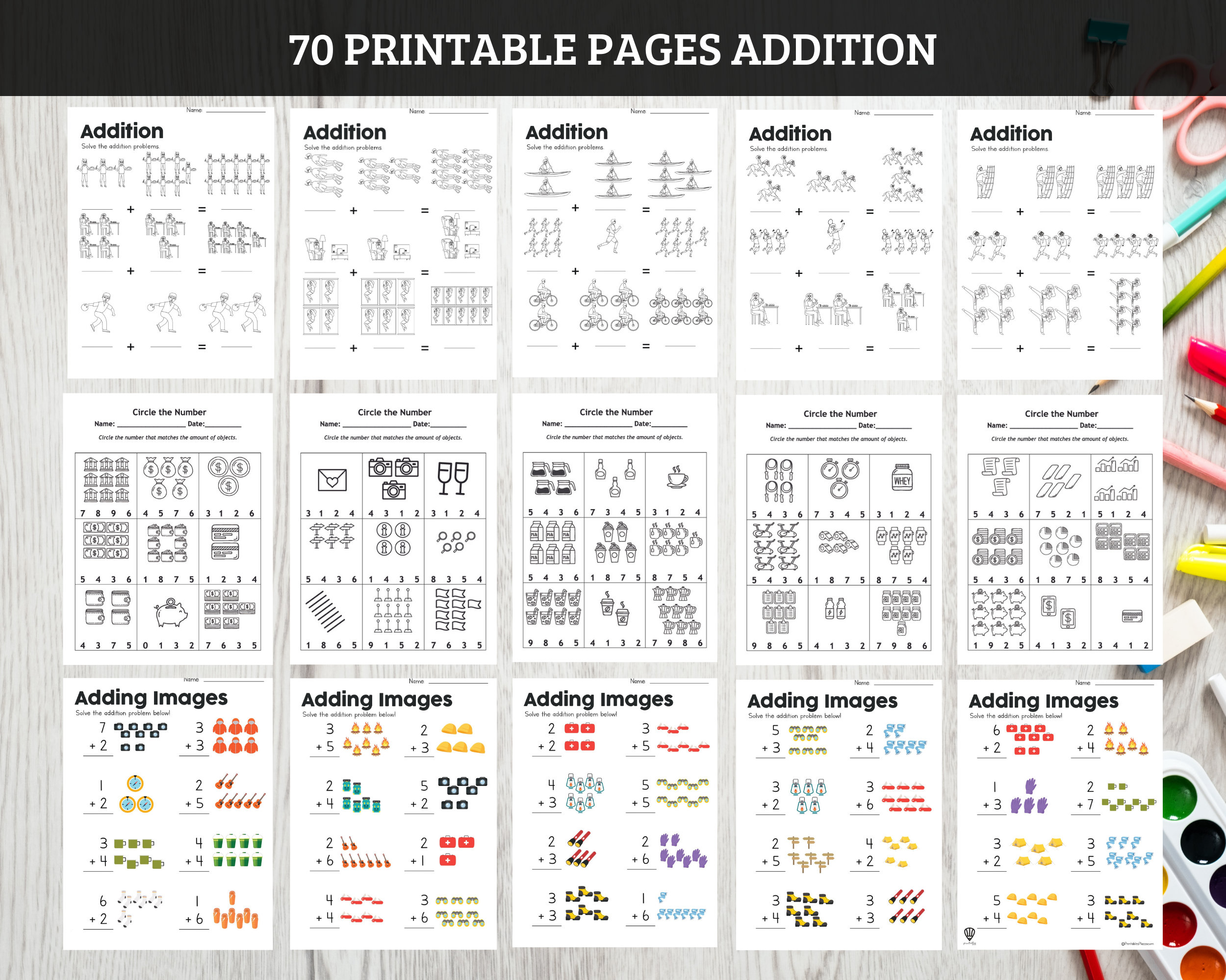 Kindergarten Addition Worksheets Counting Printable Preschool Math ...