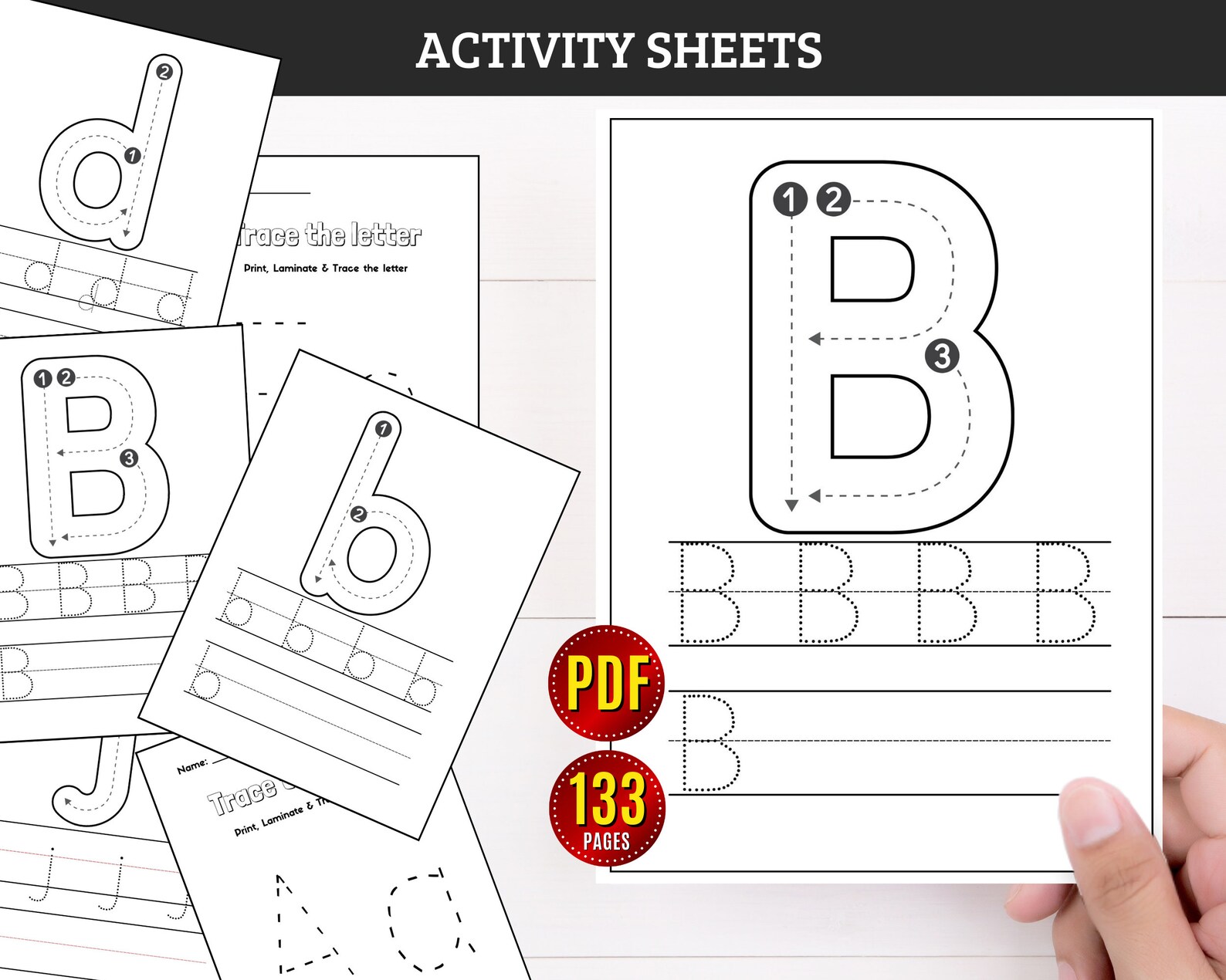 Letter Tracing Guide Worksheets Alphabet Tracing Sheets Abc, Printable ...
