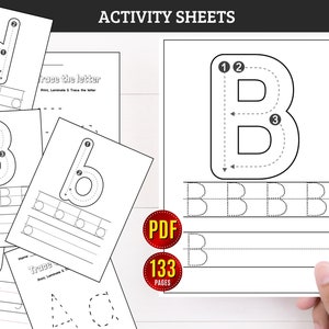 Letter Tracing Guide Worksheets Alphabet Tracing Sheets Abc, Printable ...