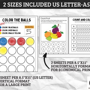 Count and Color Math Worksheet: Number Activities (ages 5-7) (digital ...