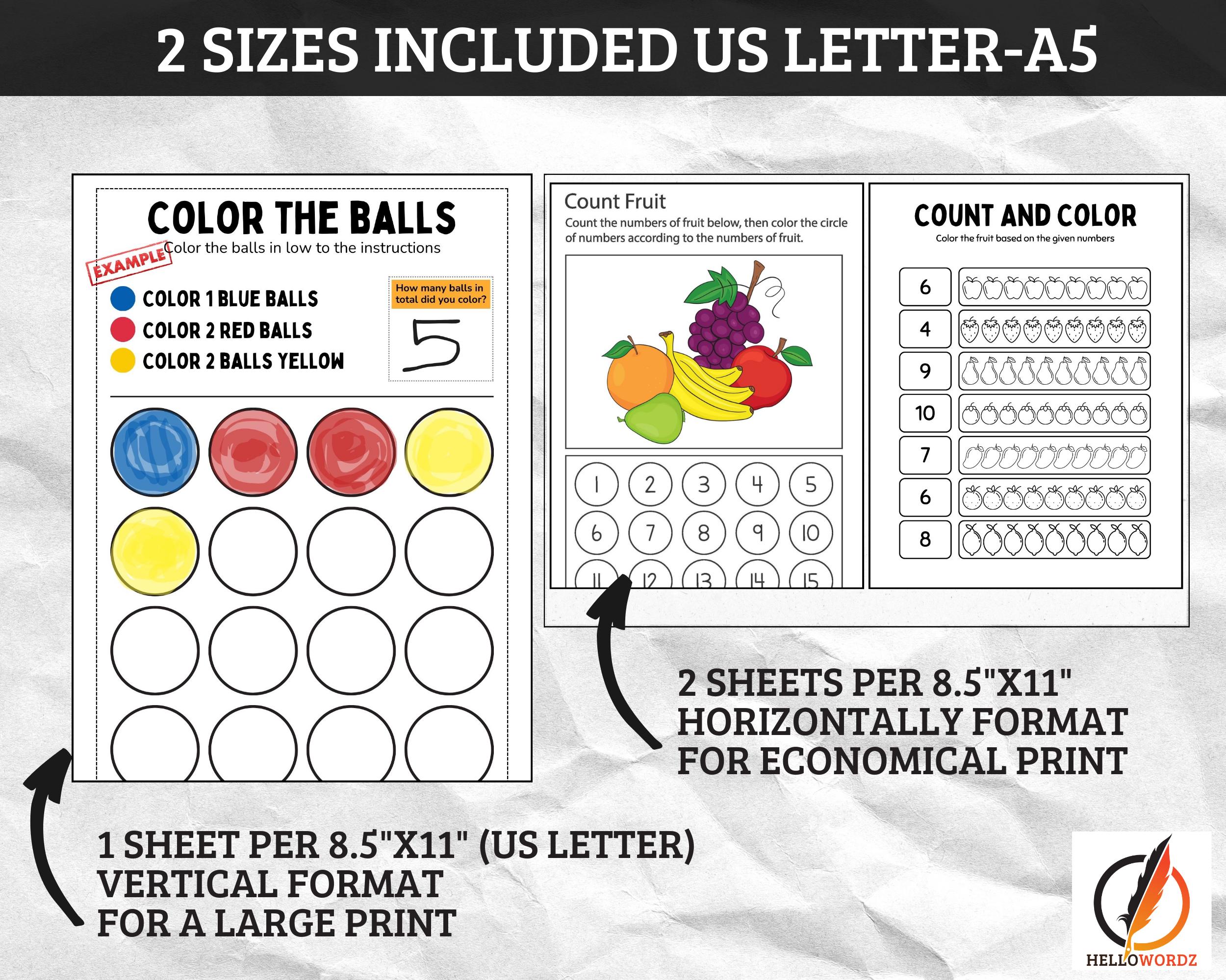 Count and Color Math Worksheet: Number Activities (ages 5-7) (digital ...