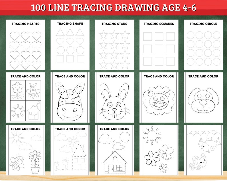 Line Tracing Worksheets: Fine Motor Skills Practice (PDF Pattern) - Etsy