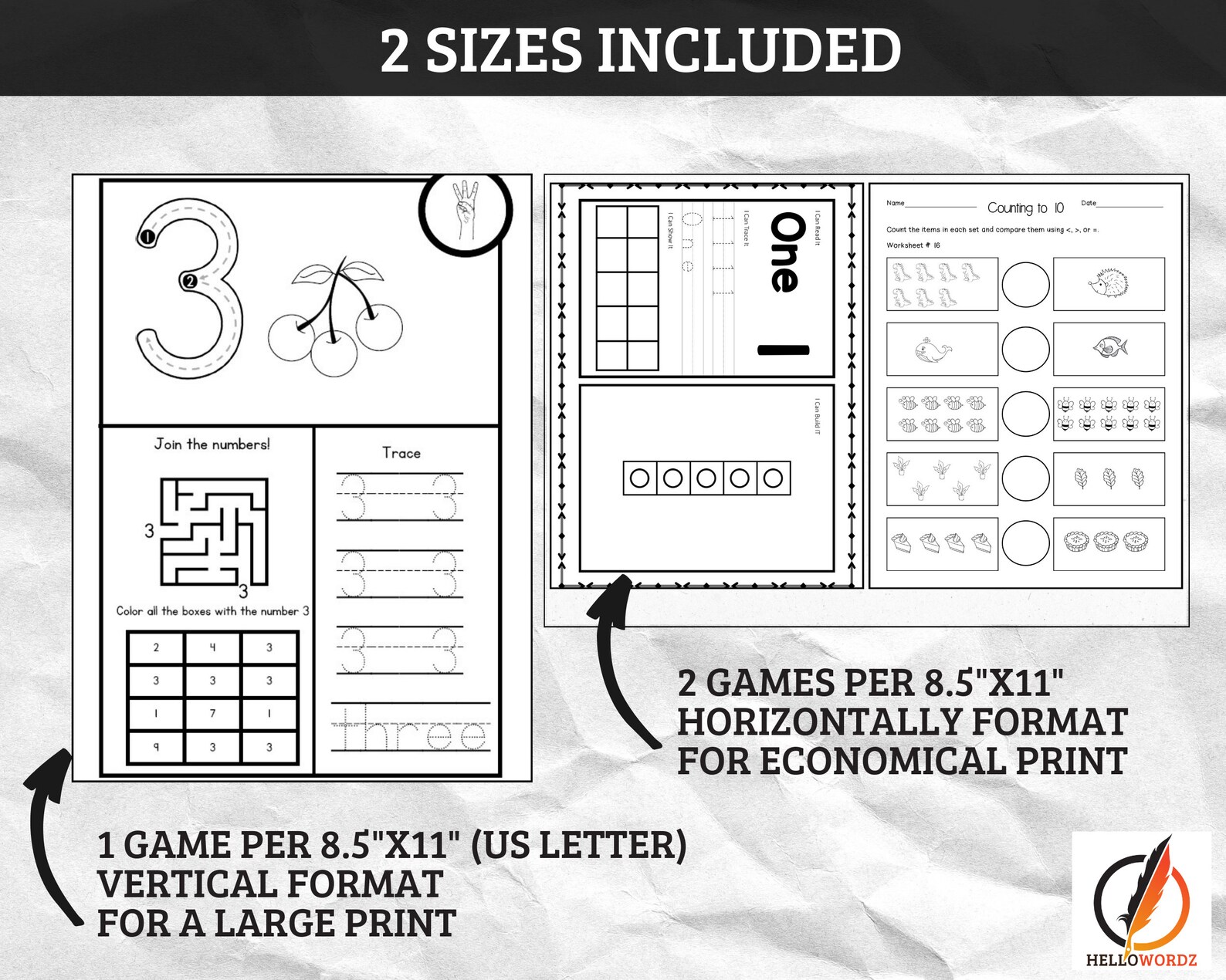 Kindergarten Number Worksheets Preschool Math Game Printables, Practice ...