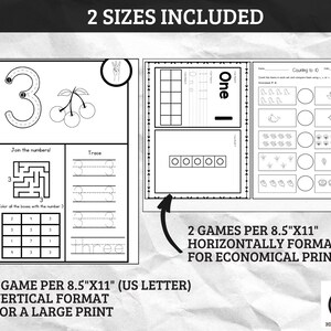 Kindergarten Number Worksheets: Preschool Math Game Printables (80 ...
