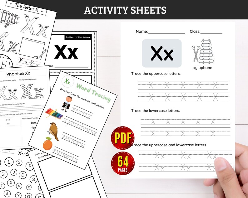 Letter X Worksheet Preschool Letters of Week Pre-k Activity Tracing ...
