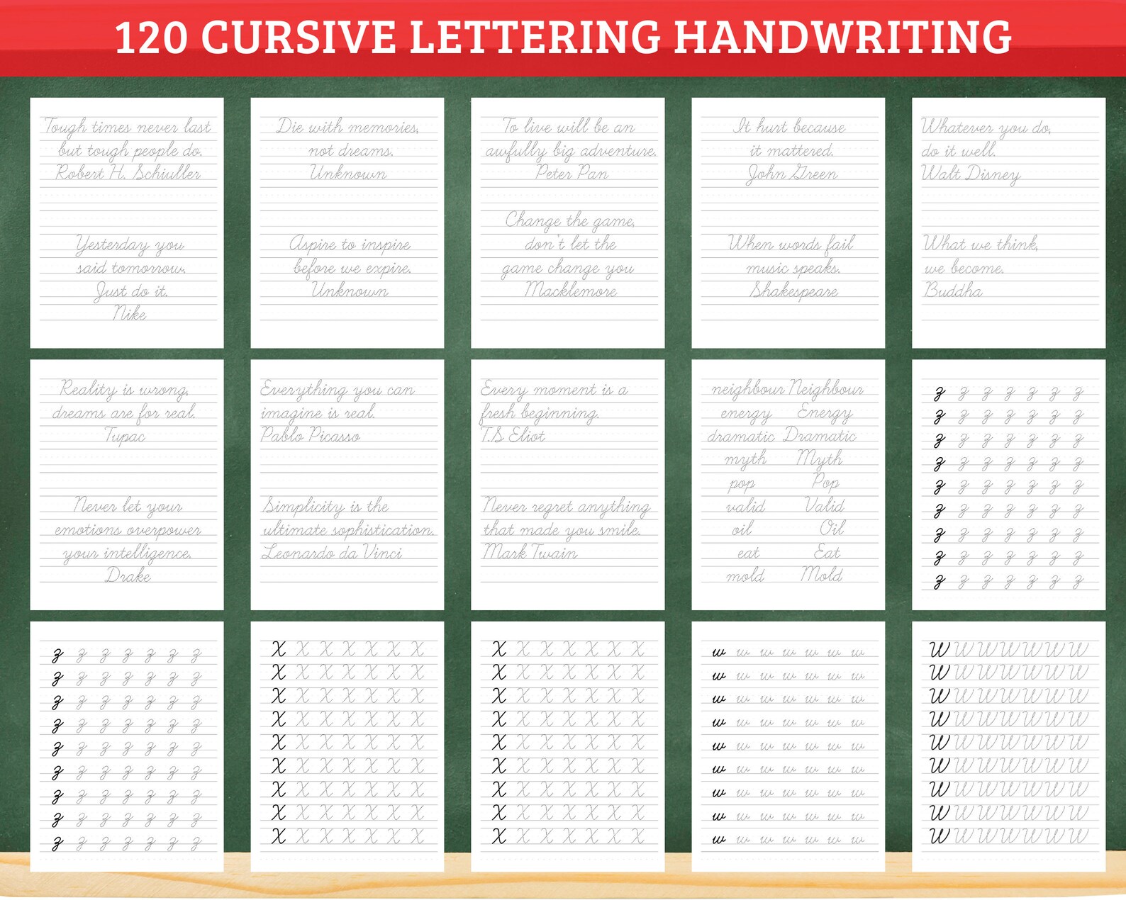 Cursive Handwriting Practice Worksheet Tracing for Kids, Printable ...
