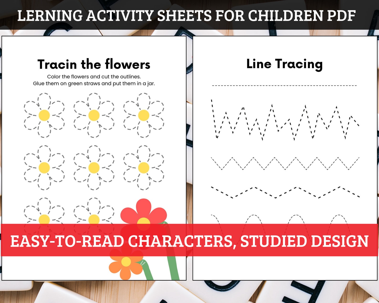Tracing Worksheets Line Pattern Printable, Fine Motor Skills Line Trace ...