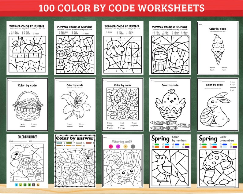 Color by Number Game Printable Activities for Kids Pdf Worksheet ...
