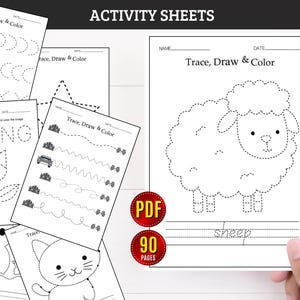 Tracing Animal Worksheets Fine Motor Skills Printable Pen Control Trace ...