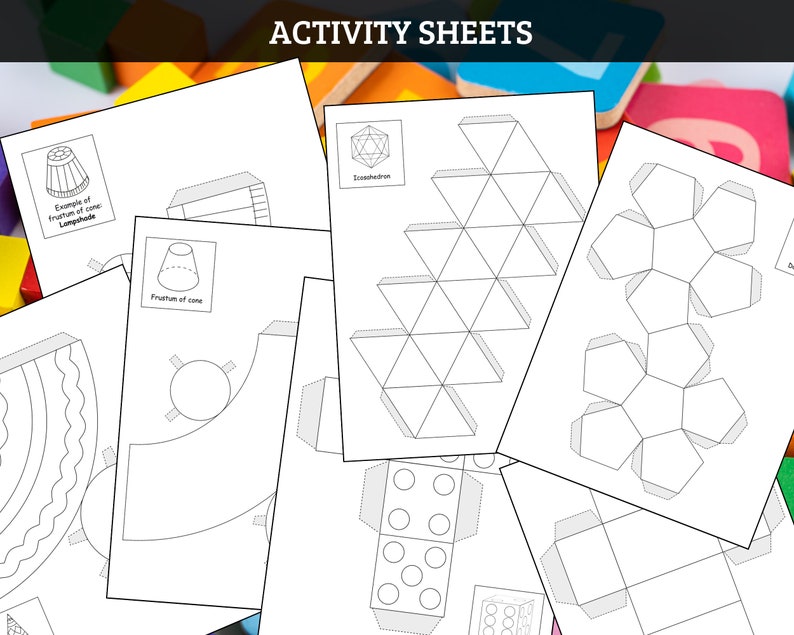 Printable 3d Shapes Nets Activity Learning Shape Geometric Cutout 3D ...