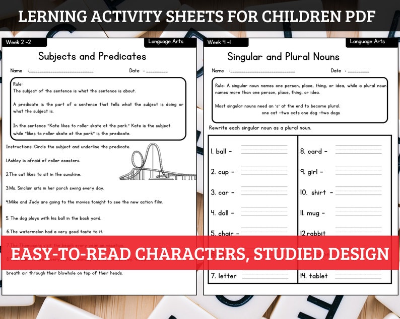 Language Arts Worksheets Activities Educational 2nd Grade Grammar ...