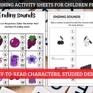 Ending Sounds Phonic Worksheets Activities Alphabet Sounds, Matching ...