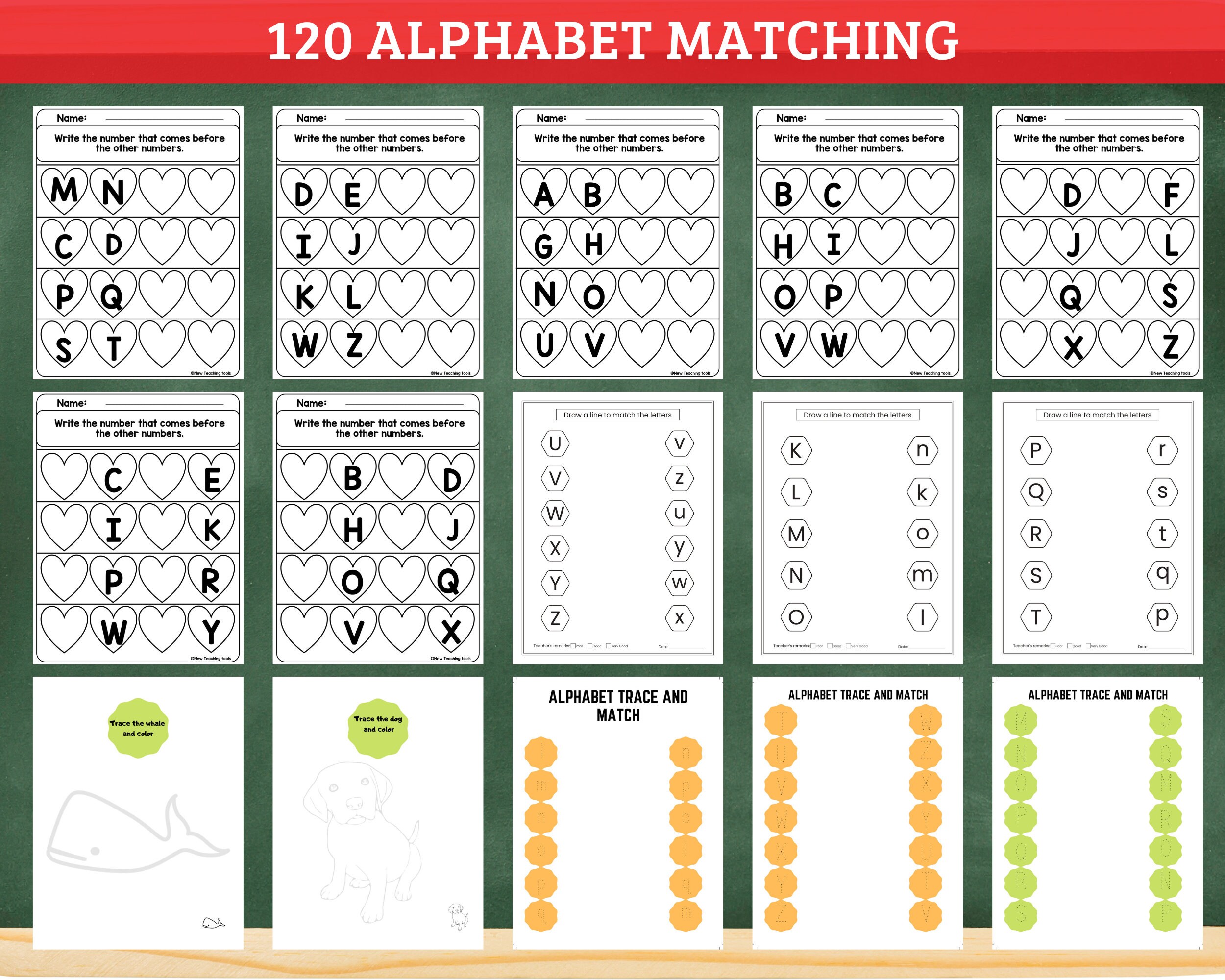 Alphabet Matching Worksheets Letter Matching Activity A-z Phonics ...