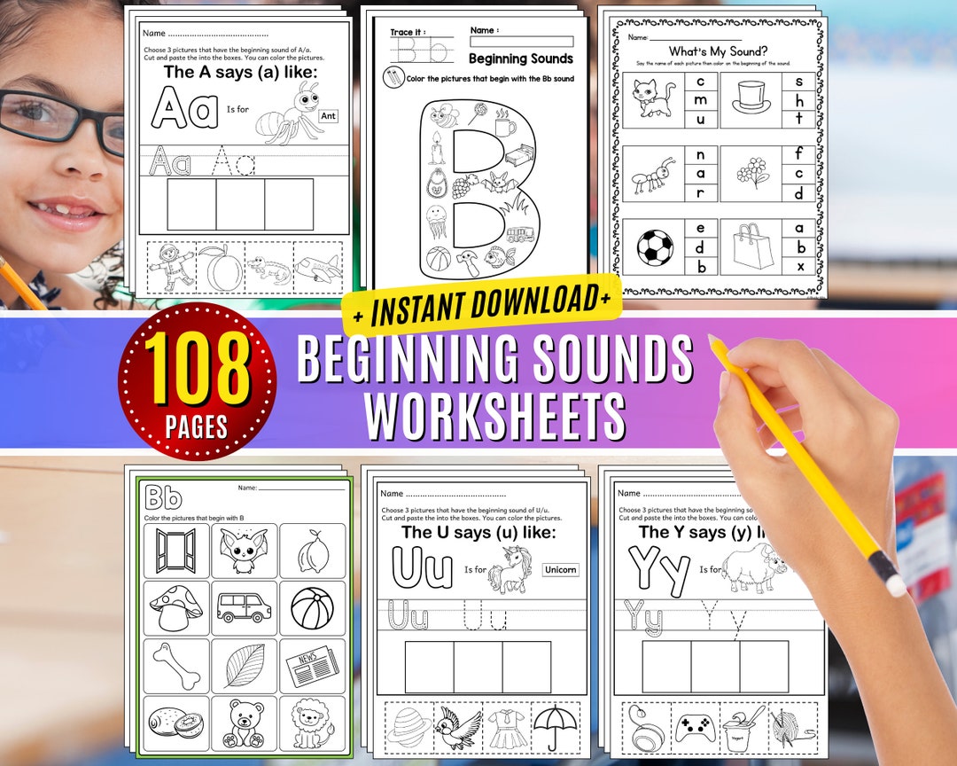 Beginning Sounds Worksheets Phonics for Beginners Letter Recognition ...