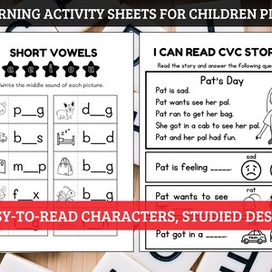 Cvc Words Worksheets for Kindergarten, Reading Cvc Word Printable ...