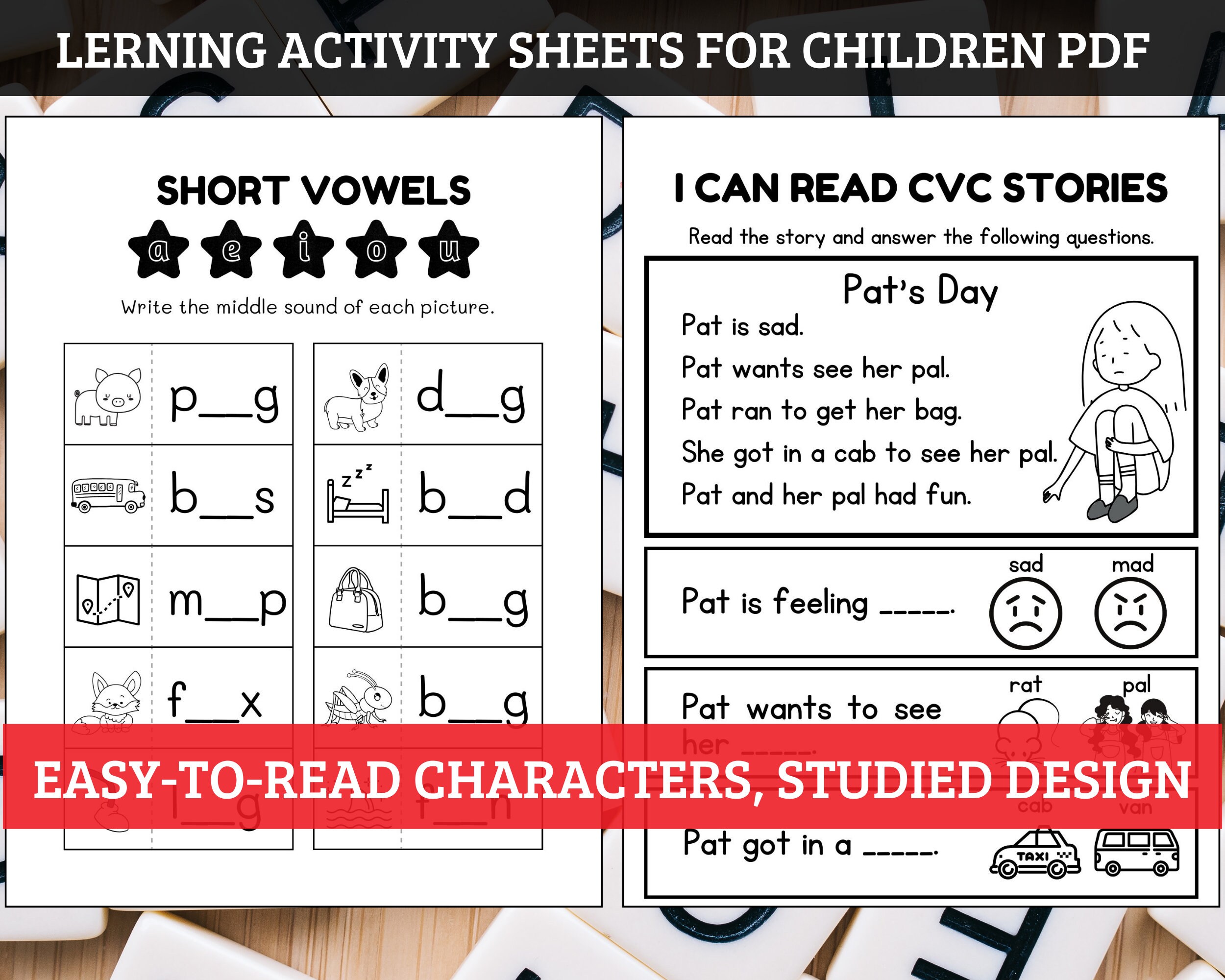 Cvc Words Worksheets for Kindergarten, Reading Cvc Word Printable ...