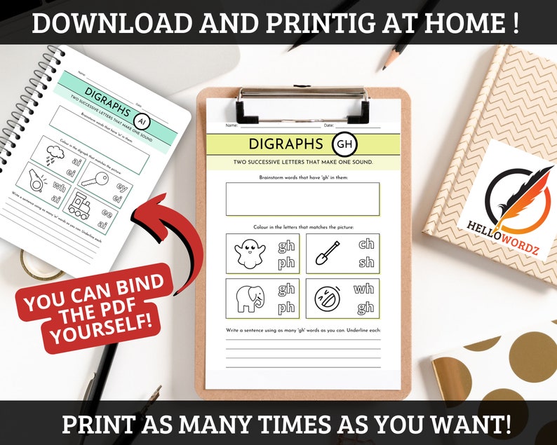 Digraphs Worksheets Beginning Phonics Activity Blends, Sh Ch Th ...