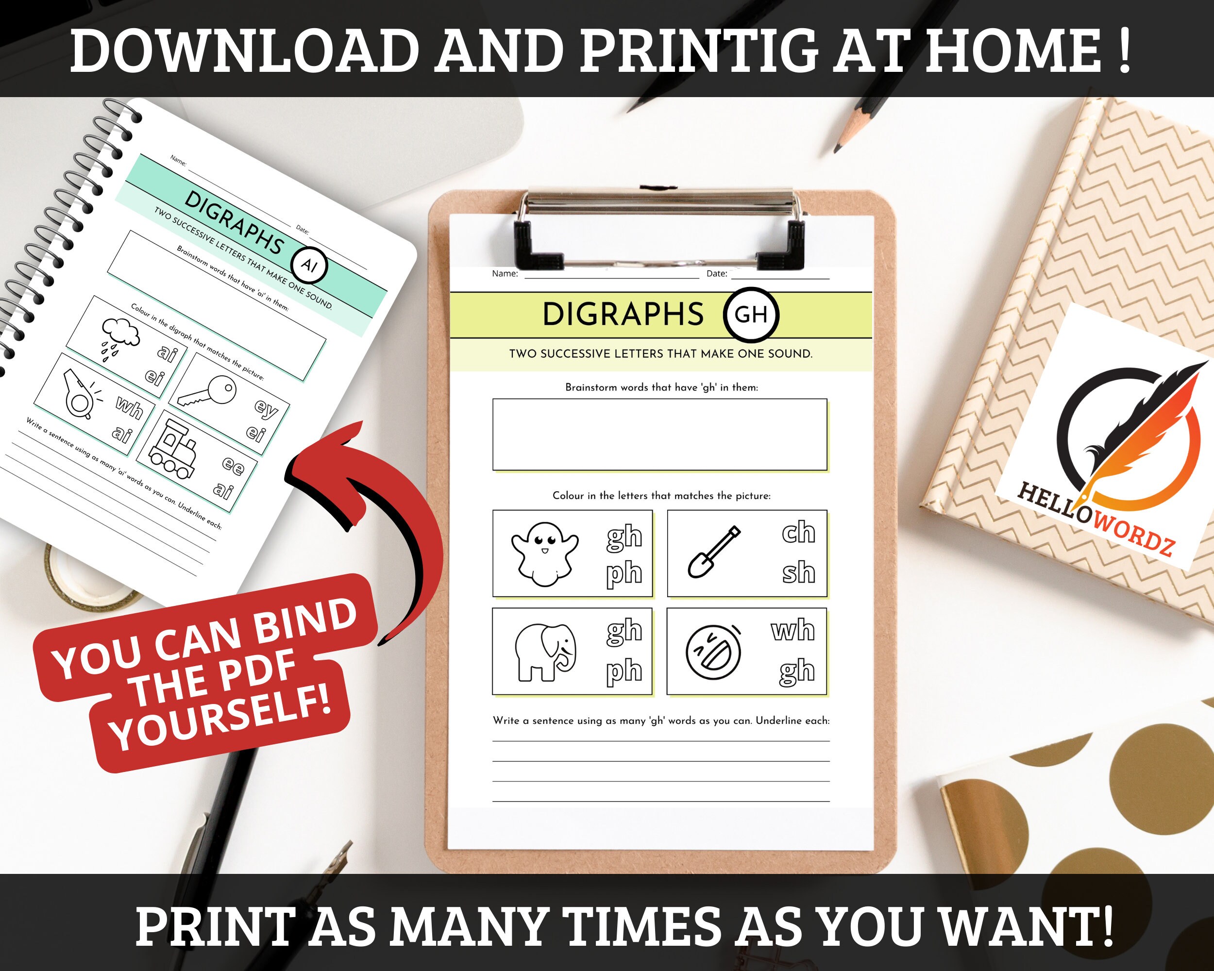Digraphs Worksheets Beginning Phonics Activity Blends, Sh Ch Th ...