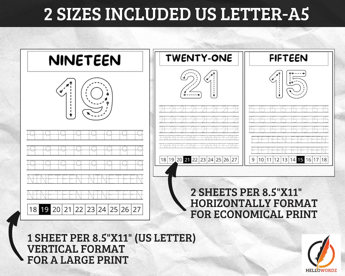 Number Tracing 1 to 100 Worksheet, Number Word Tracing PDF Preschool ...