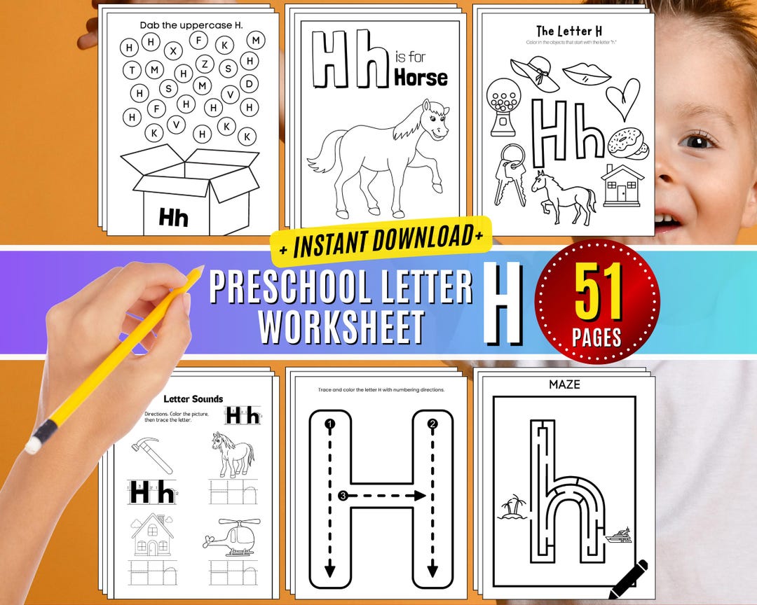 Preschool Letter H Worksheet Printables Letters of Week Pre-k Activity ...