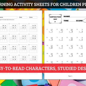 100 Double Digit Subtraction 2nd Grade Math Worksheets With Regrouping ...