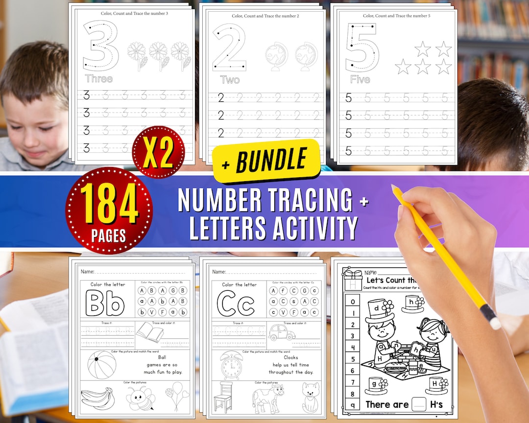 Tracing Worksheets Bundle Number Tracing Letters Activity Worksheets ...