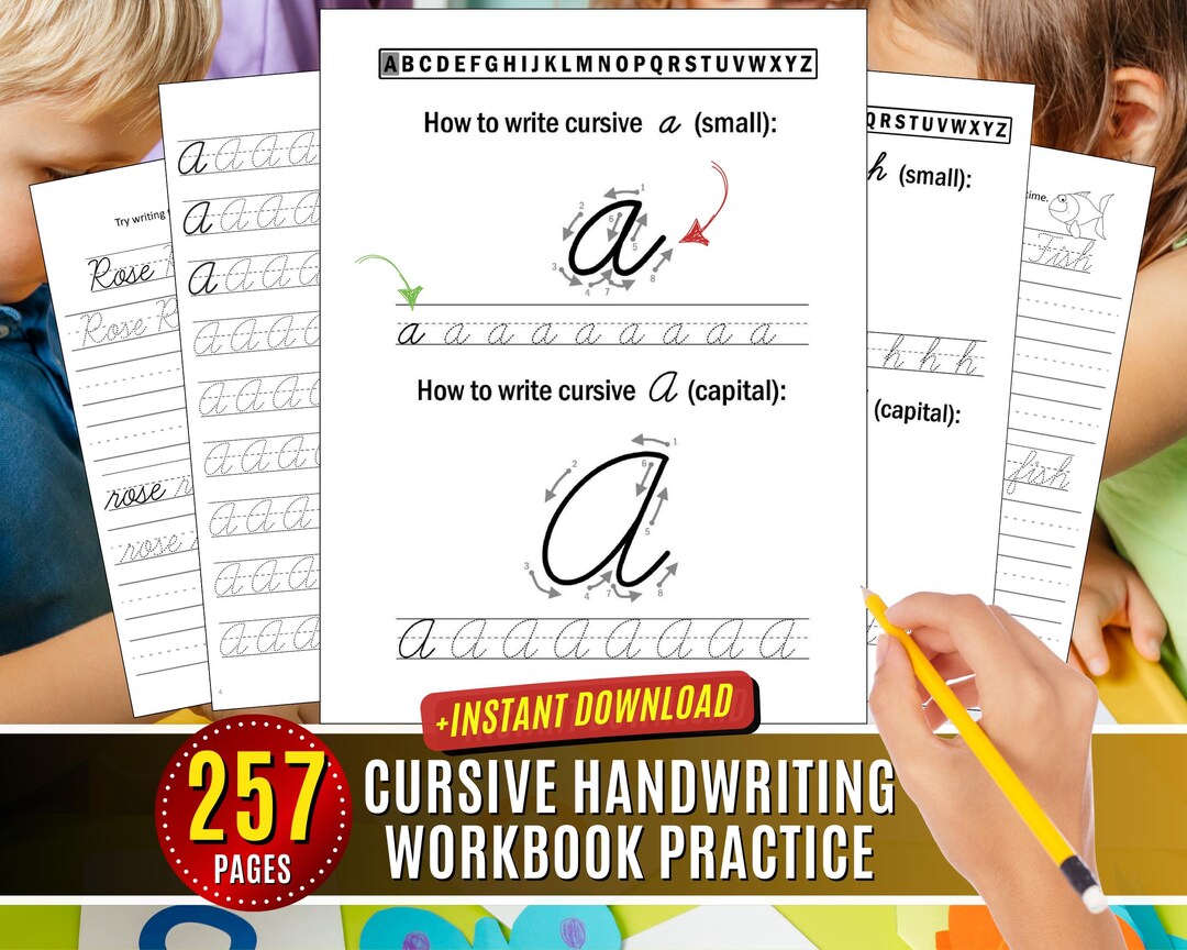 Cursive Handwriting Workbook for Kids American Cursive Practice ...