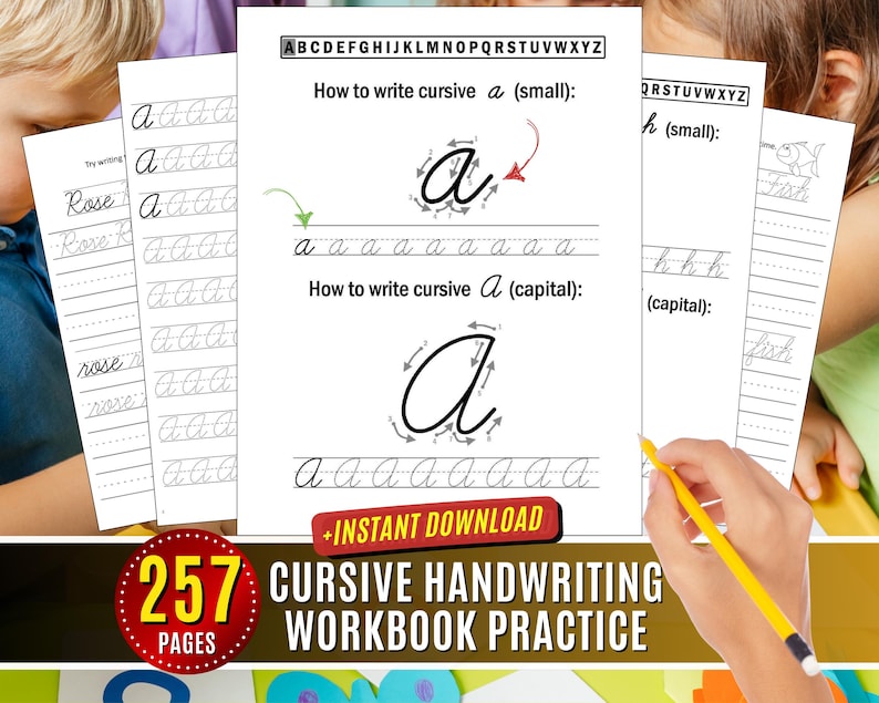 Cursive Handwriting Workbook for Kids American Cursive Practice ...