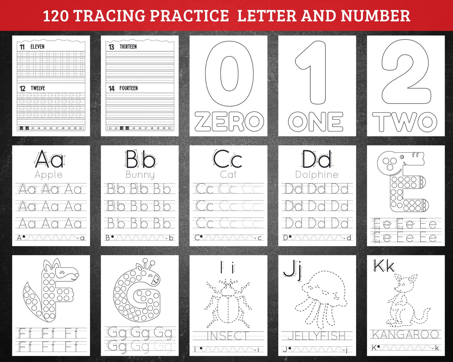 Tracing Workbook: Letters, Numbers, Shapes - Handwriting Practice ...