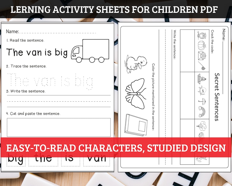 Sentence Building Worksheets: Sight Words, 1st-3rd Grade ELA (digital ...