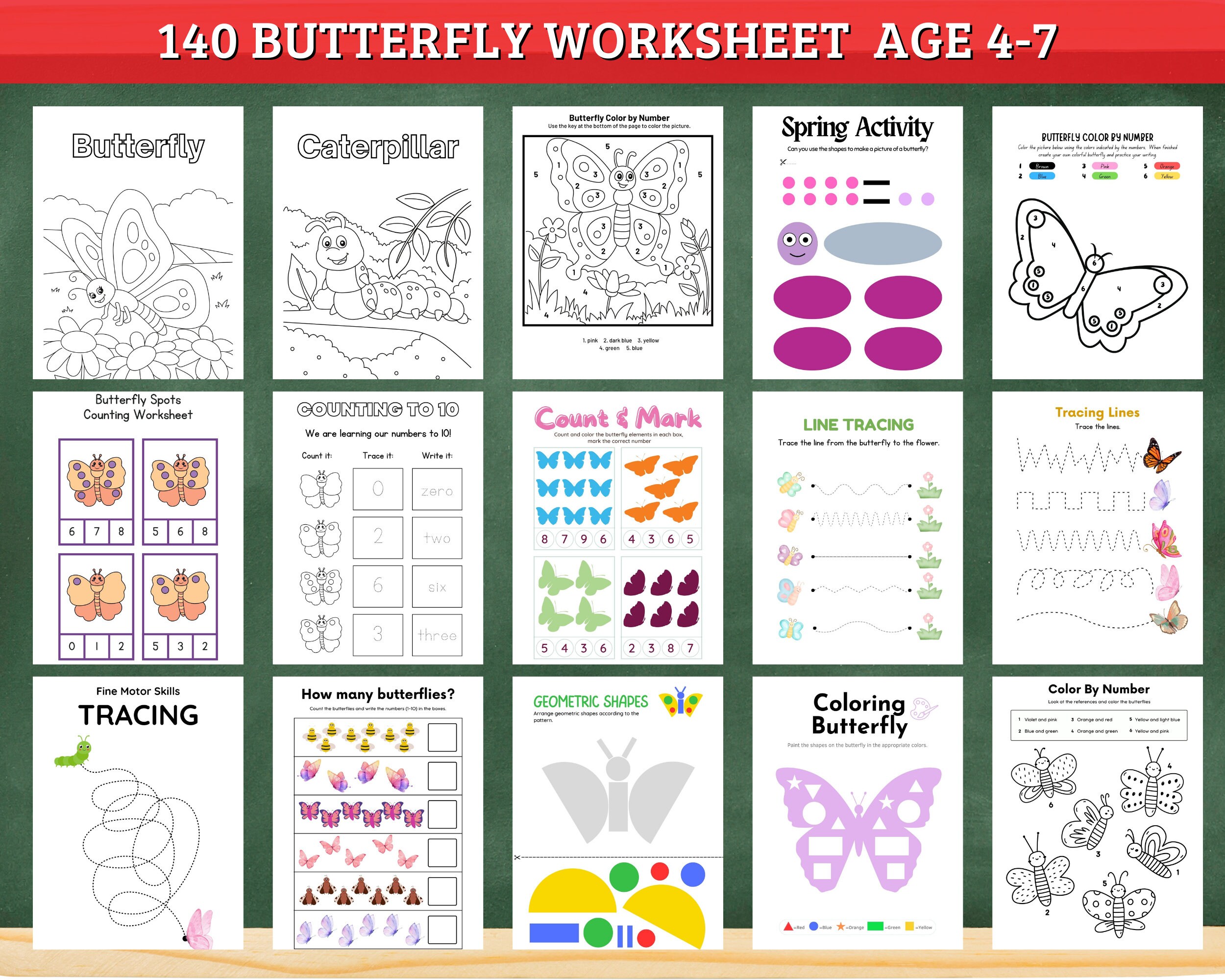 Butterfly Worksheet Spring Life Cycle Tracing Activity for Kids Crafts ...