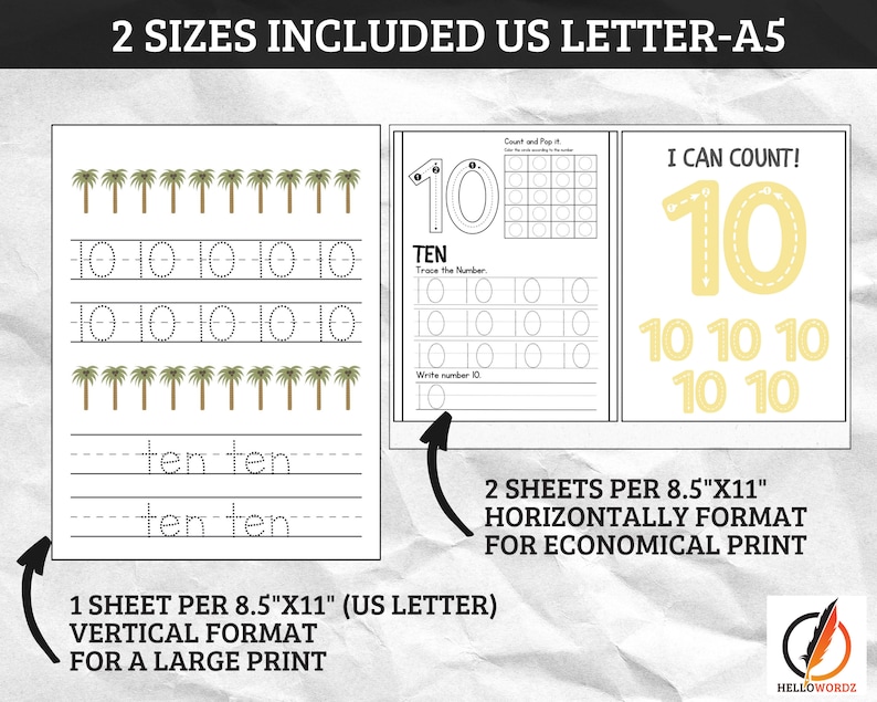 Number Tracing Worksheet Printable 1 20 Number Writing Practice 1 to 20 ...