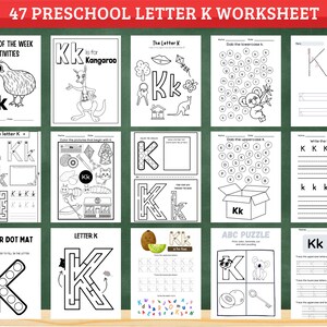 Letter K Worksheets Preschool Letters of Week Pre-k Activity Tracing ...