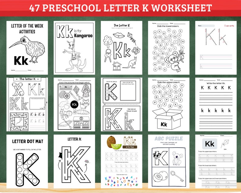 Letter K Worksheets Preschool Letters of Week Pre-k Activity Tracing ...