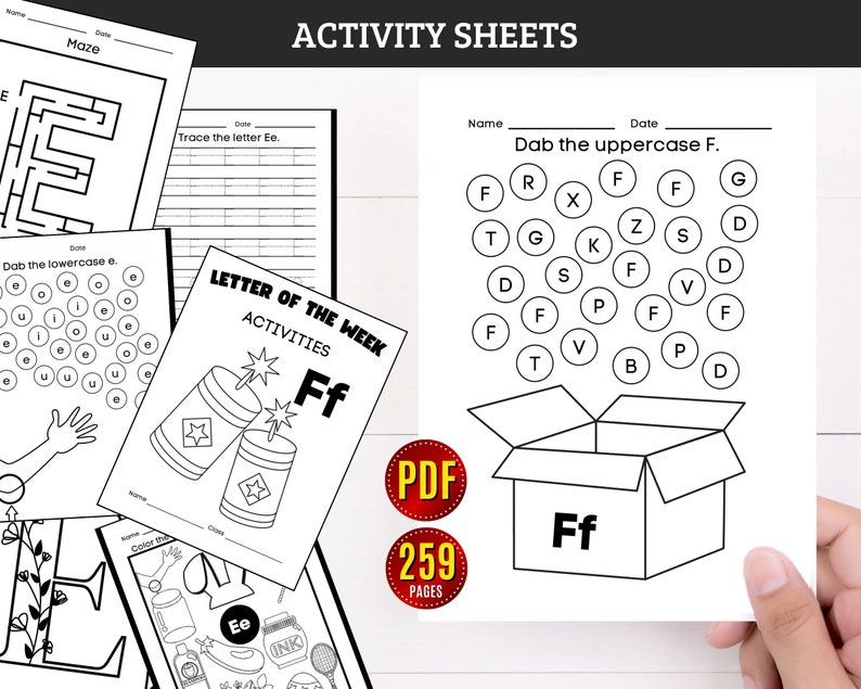 Letters Worksheets Recognition Alphabet Preschool Activity Tracing ...